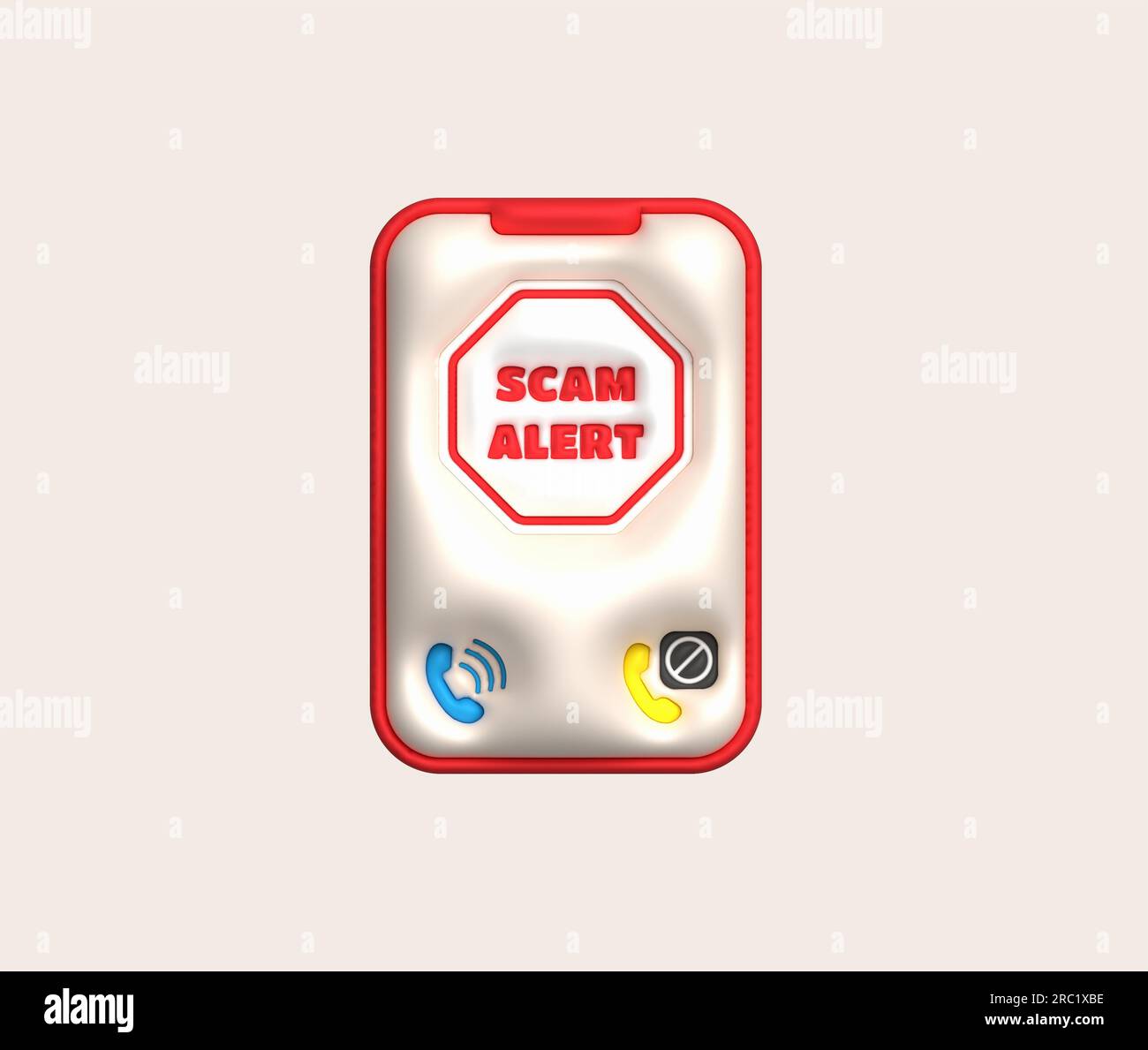 3d Illustration Alert Phone And Virus Spam Pop Up Warning Stock