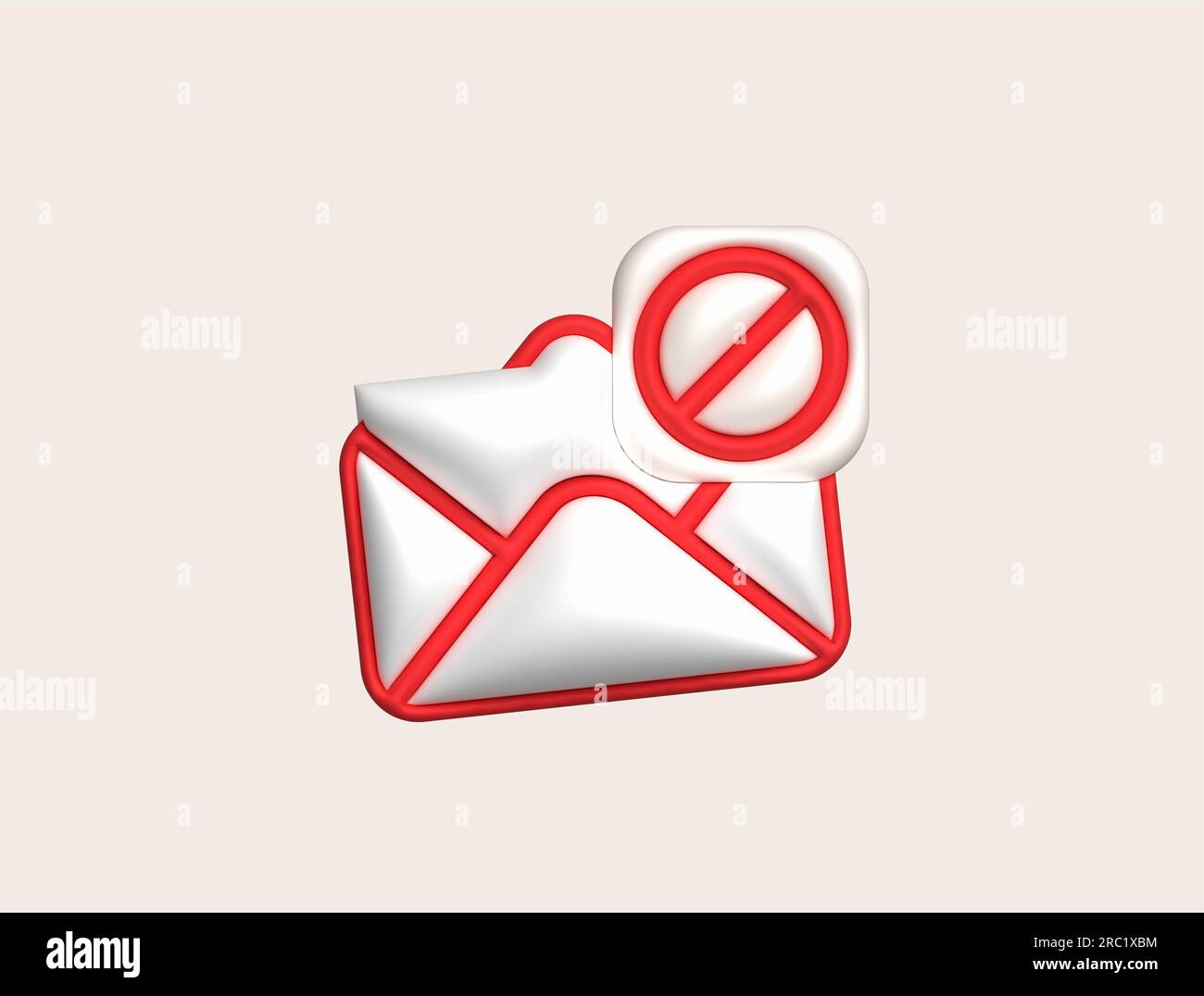 3D illustration. Mail, notification email and virus. Spam email pop-up ...