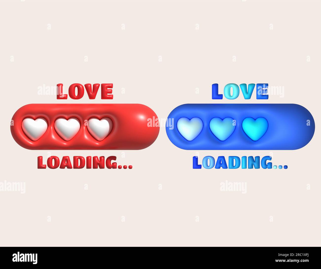 Loading Bar And Heart Shaped Progress Visualization Loading Status