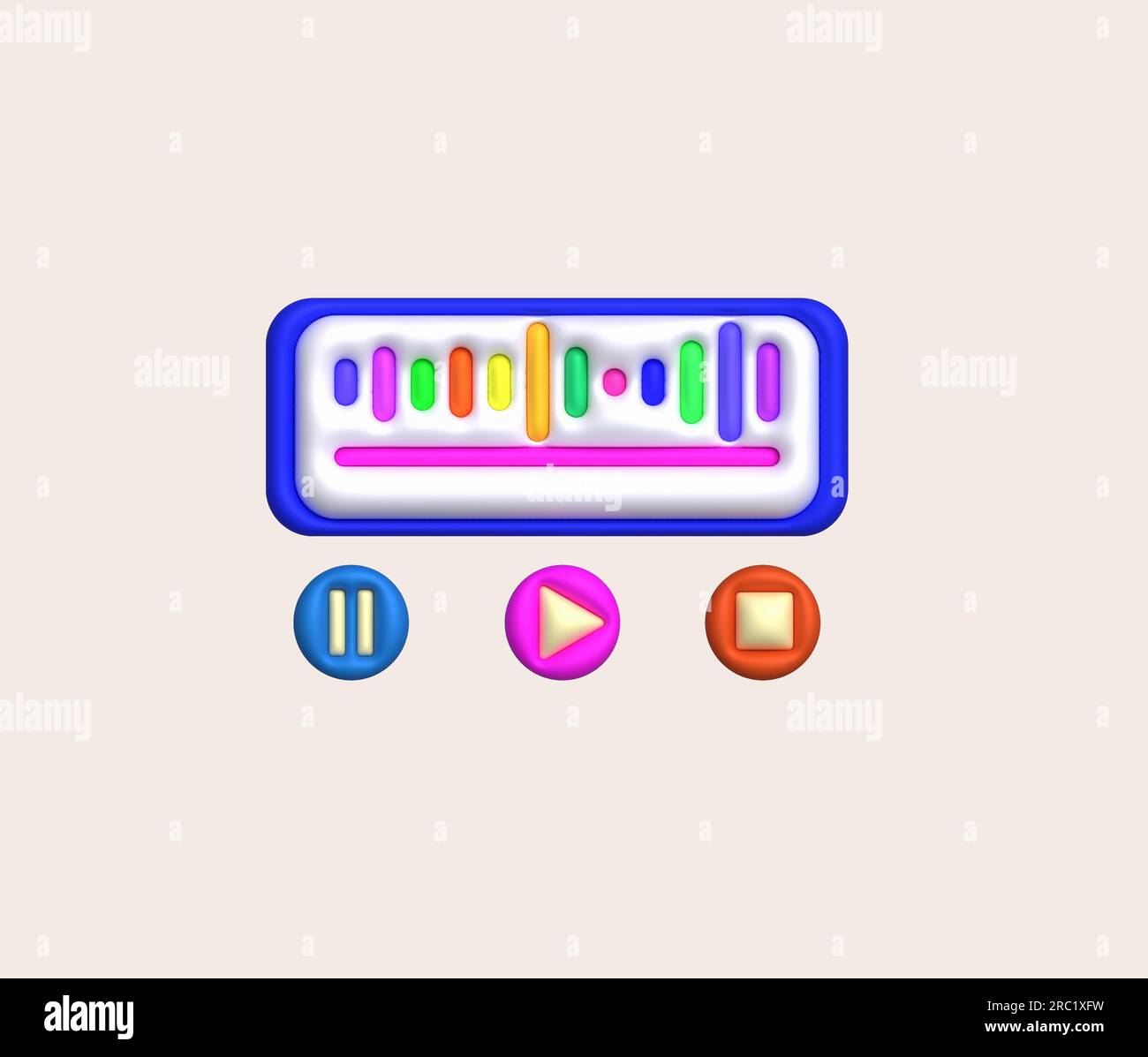 3D illustration Dynamic sound wave, radio frequency modulation, music ... 3D illustration Dynamic sound wave, radio frequency modulation, music ...