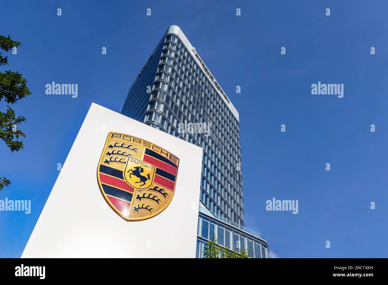 New logo for the Porsche sports car brand, Porsche Centre, Stuttgart ...