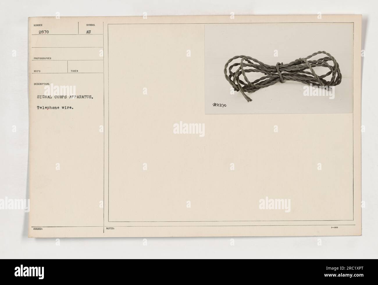 A photograph of Signal Corps apparatus during World War One. The image ...