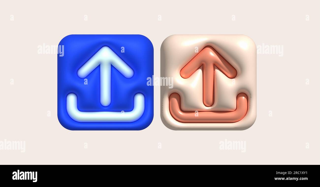 3d illustration icon data upload data loading symbol Stock Vector Image ...
