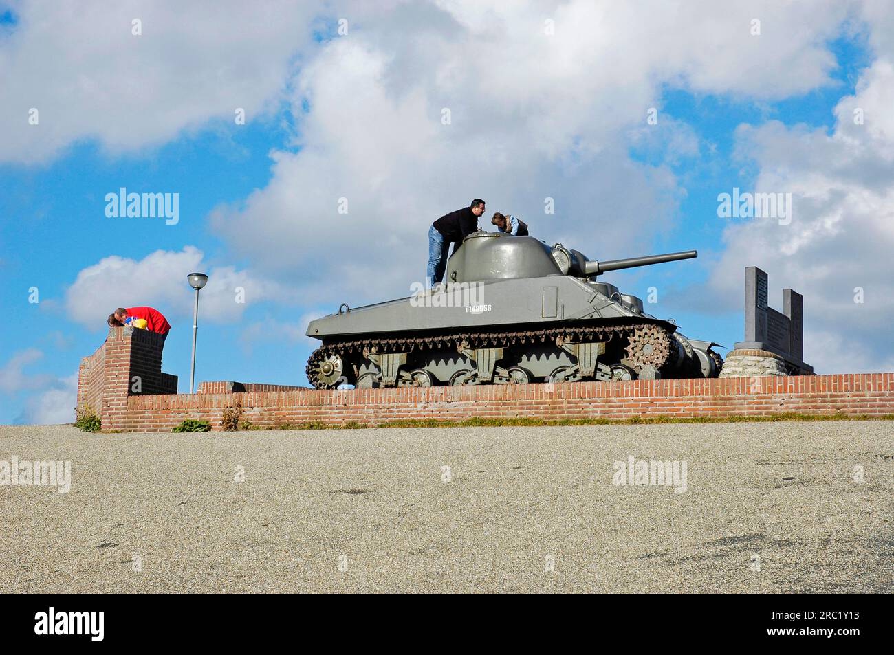 Tank memorial, war memorial, Westkapelle, Walcheren peninsula, Zeeland ...