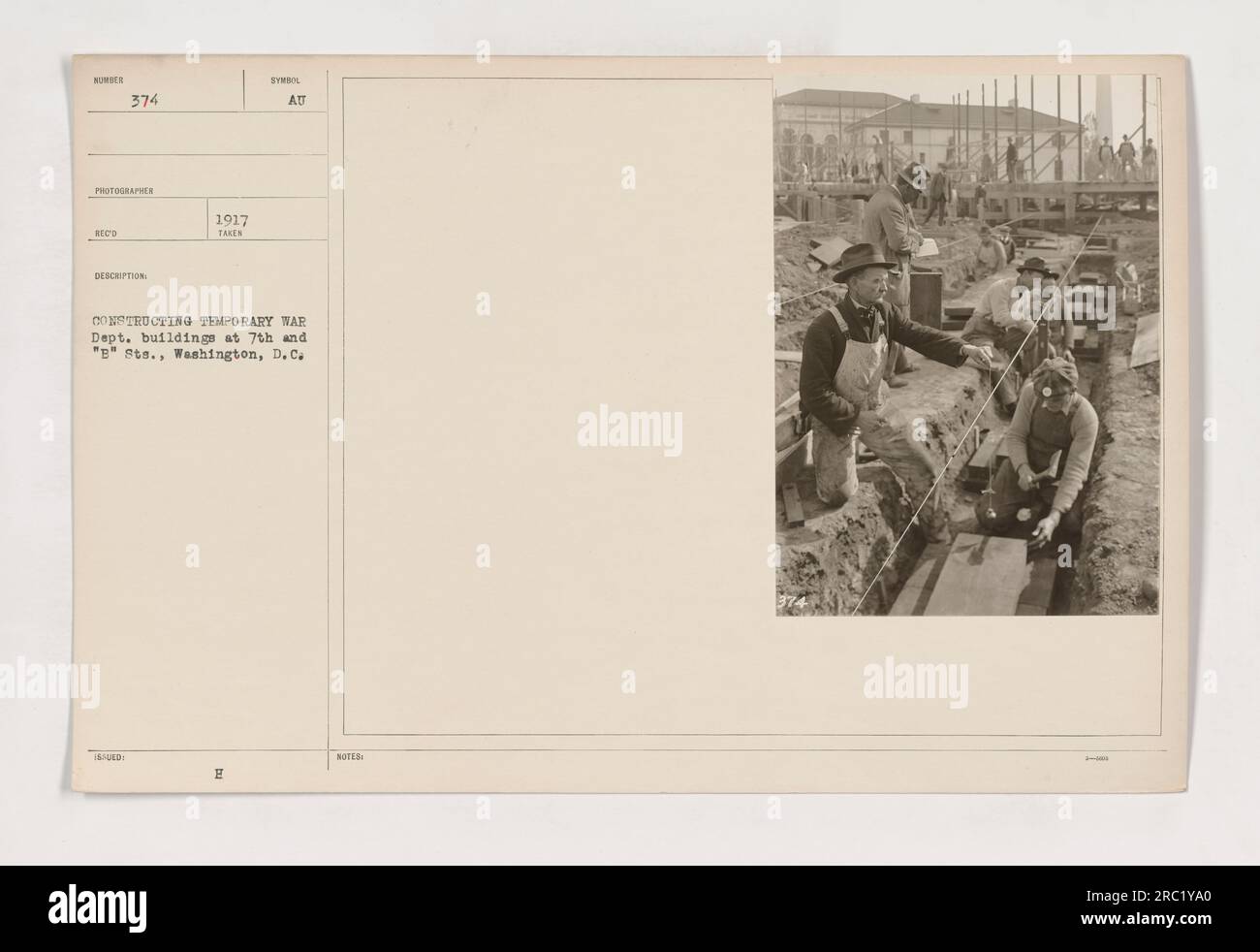 Construction of temporary War Department building at 7th and B Streets ...