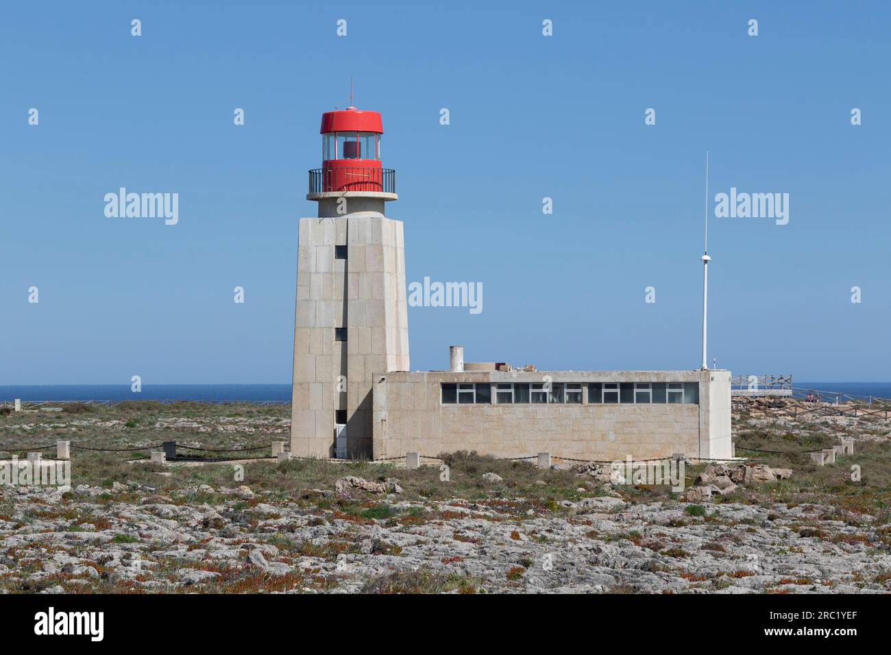 Farol de Sagres lighthouse on the site of the Fortaleza de Sagres ...