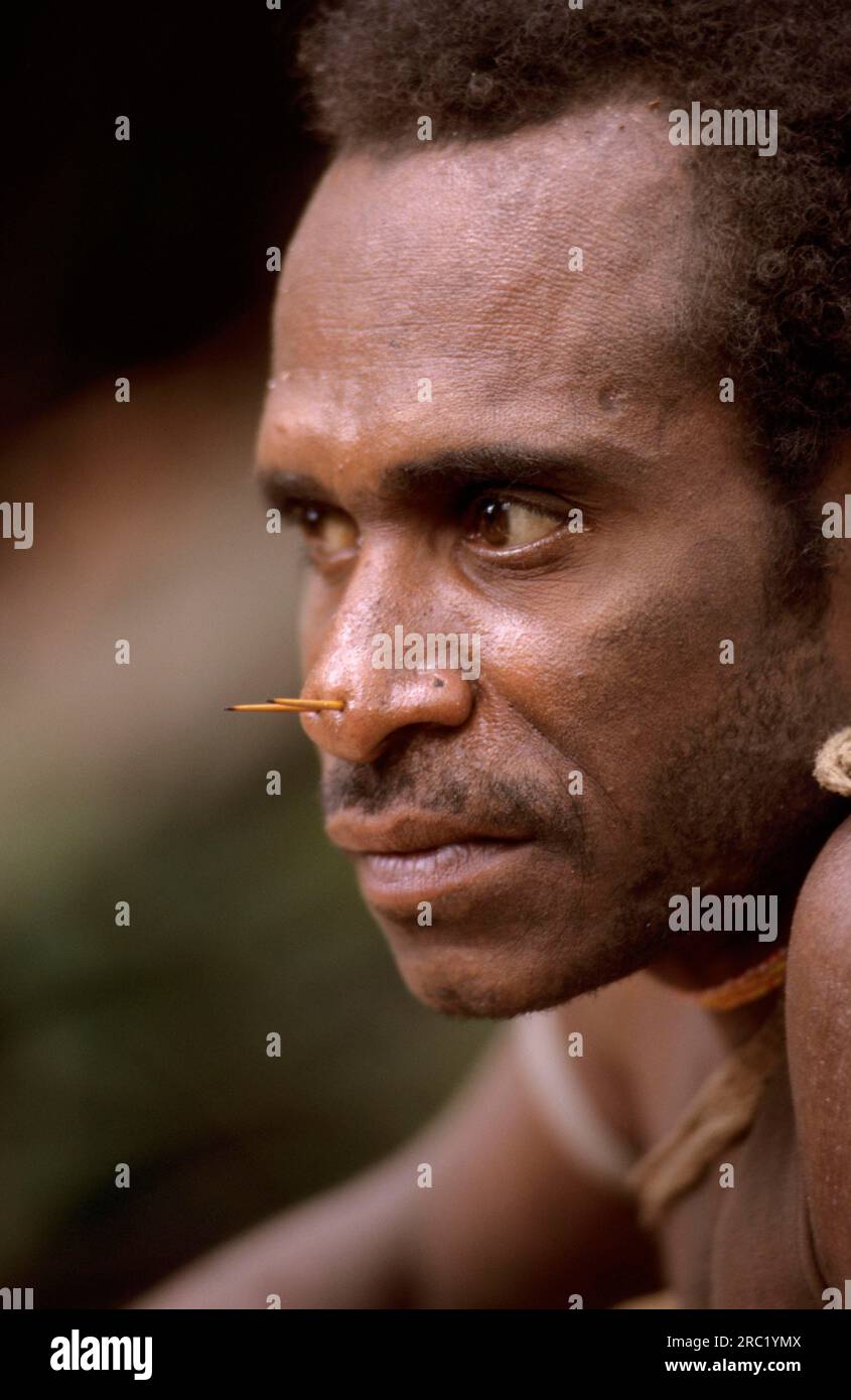 Man of the Korowai people, West Papua, West New Guinea, Irian-Jaya ...