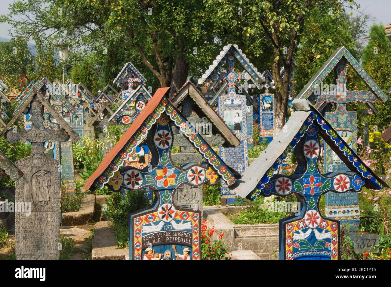 Carved, carving, carved, graves, cross, painted grave crosses, wood ...