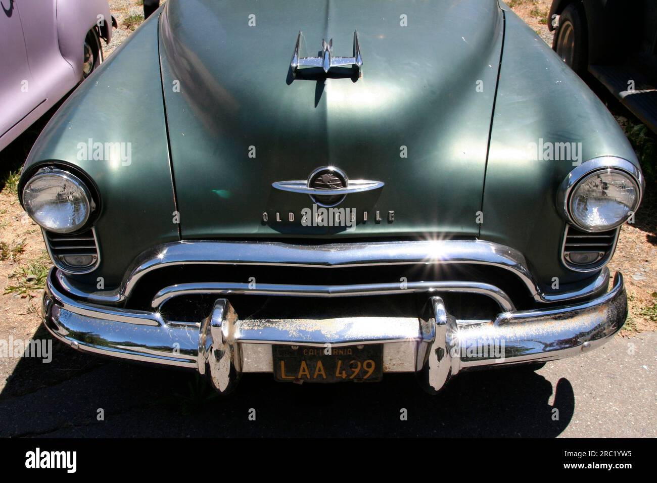 Front end of a classic car in Northern California, USA Stock Photo - Alamy