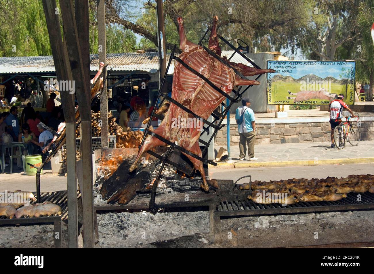 Beef on the grill, grilled, asado, meat, grill, Vallecito, San Juan ...