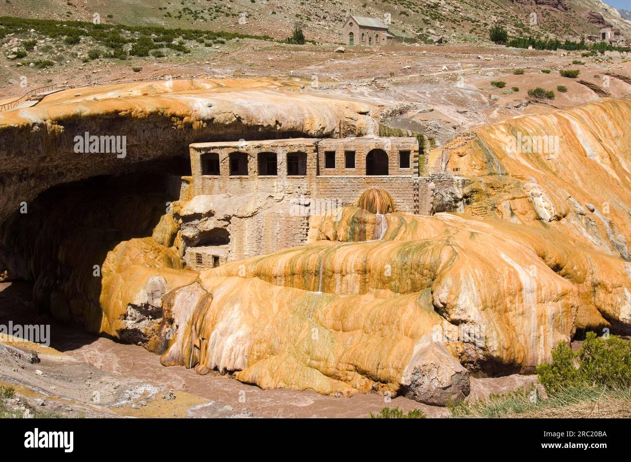 Natural stone bridge, Puente del Inca, Mendoza, Argentina Stock Photo ...