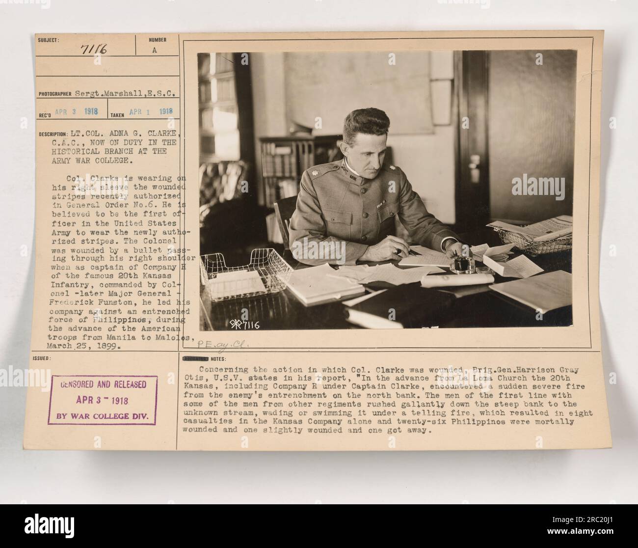 Lt col adna g clarke hi-res stock photography and images - Alamy