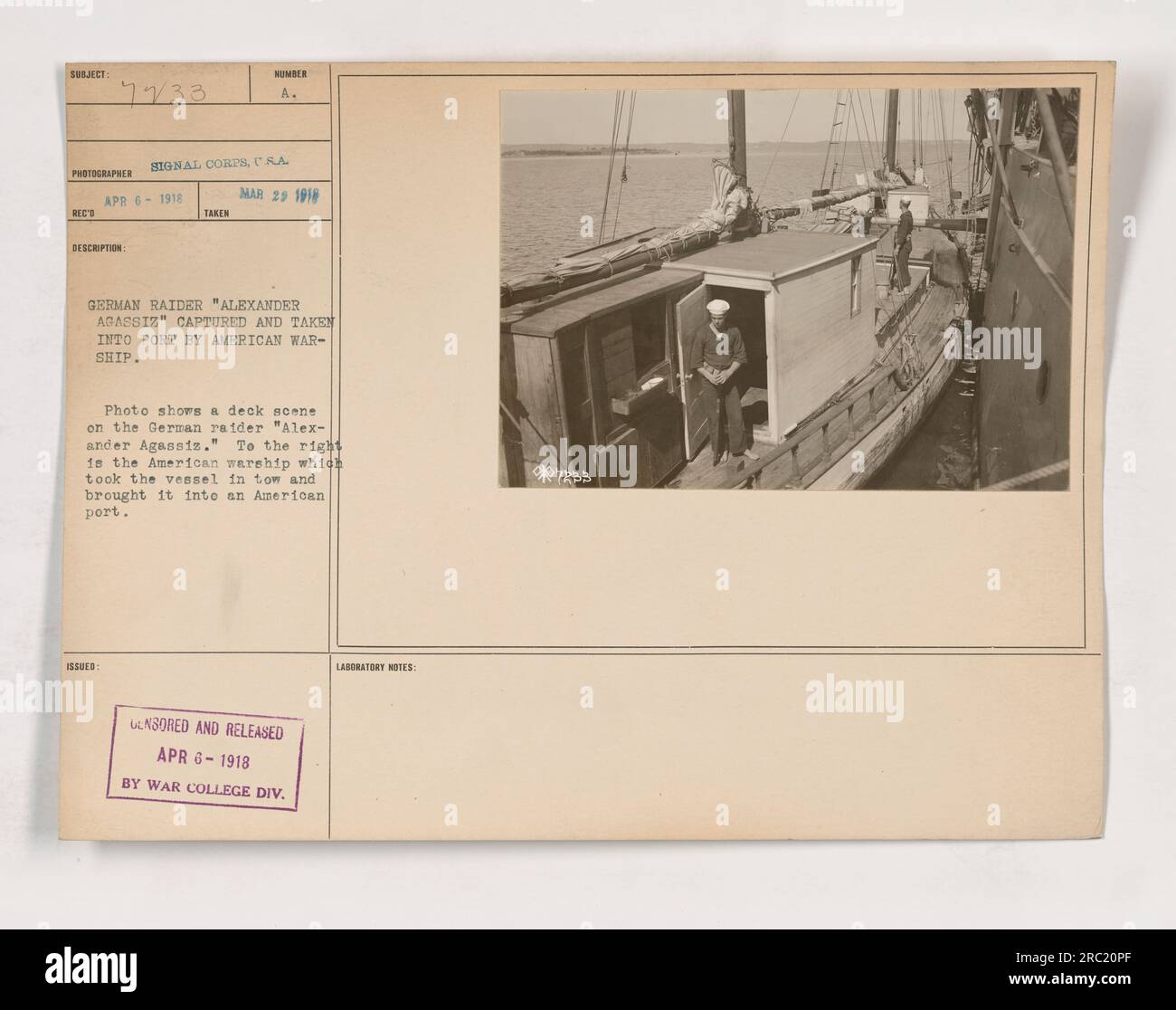 Image showing the German raider "Alexander Agassiz" captured and being ...