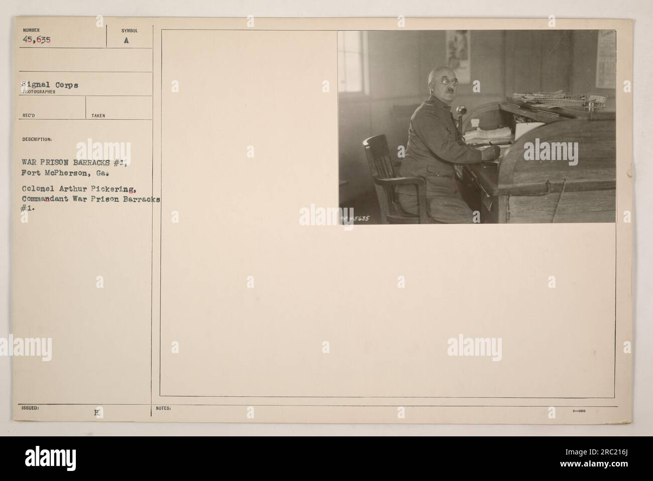 War prison barracks #1 at Fort McPherson, Georgia during World War One ...