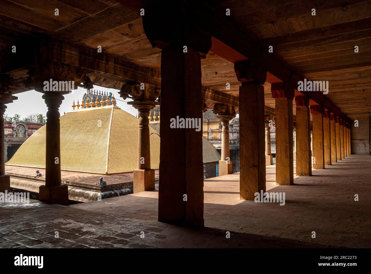 Colonnade in the first Prakara around Ponnambalam Kanaka Sabha of ...