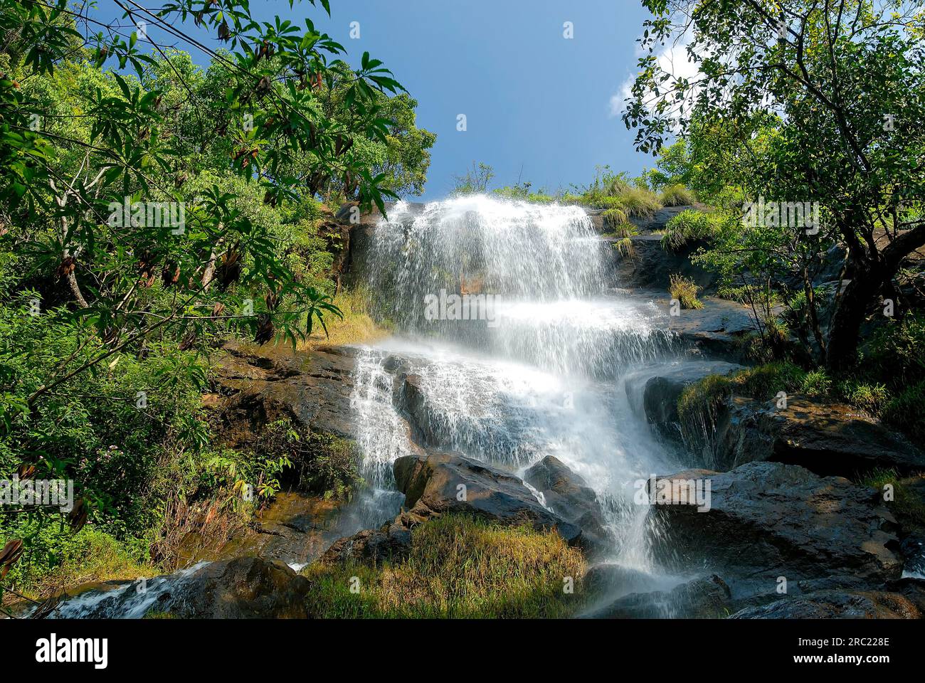 A waterfall during monsoon near coonoor, Nilgiris, Tamil Nadu, South ...