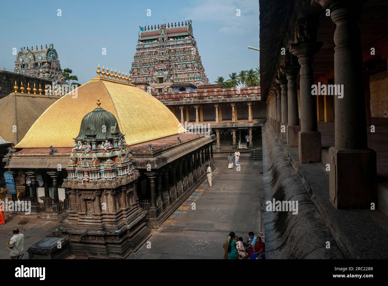 Golden tiled Chit Ambalam of Thillai Nataraja Temple, one of the five ...
