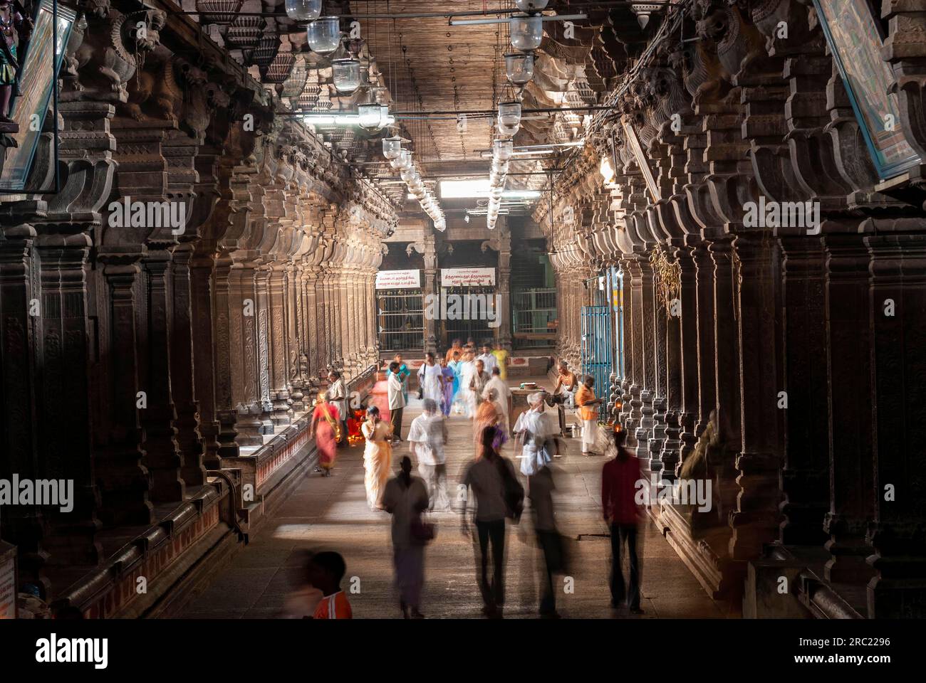 Colonnade in the second Prakara corridor in Thillai Nataraja Temple ...