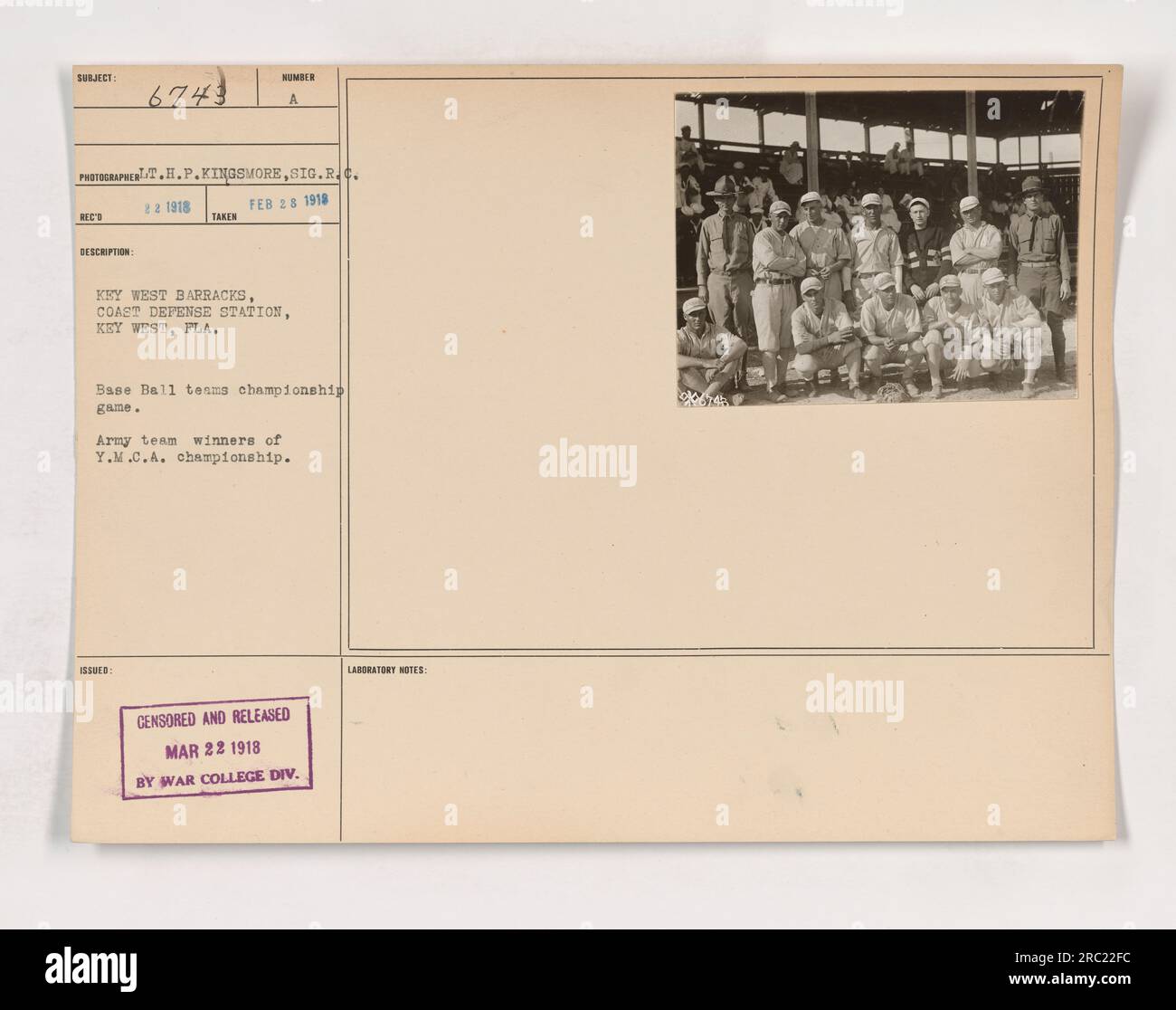 Army baseball team celebrating their victory in the Y.M.C.A ...