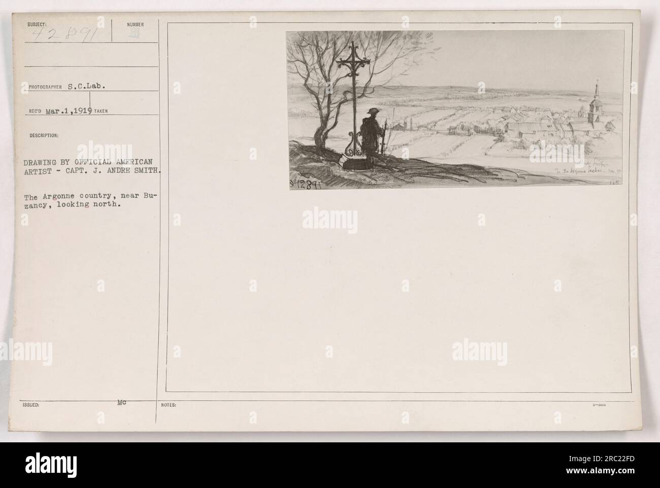 by Captain J. Andre Smith, this drawing depicts the Argonne country ...