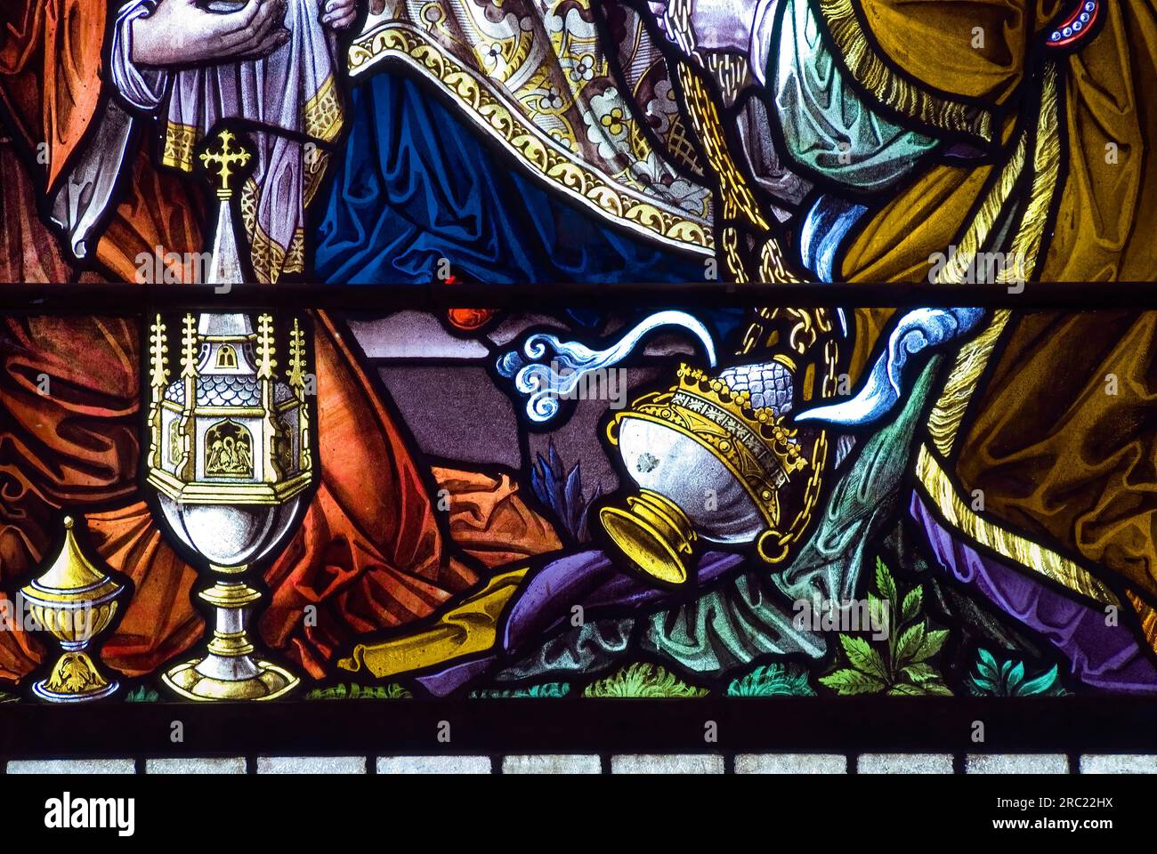 Stained Glass window in St. Stephen s Church (1830 A. D) in Ooty Udhagamandalam, Nilgiris, Tamil ...