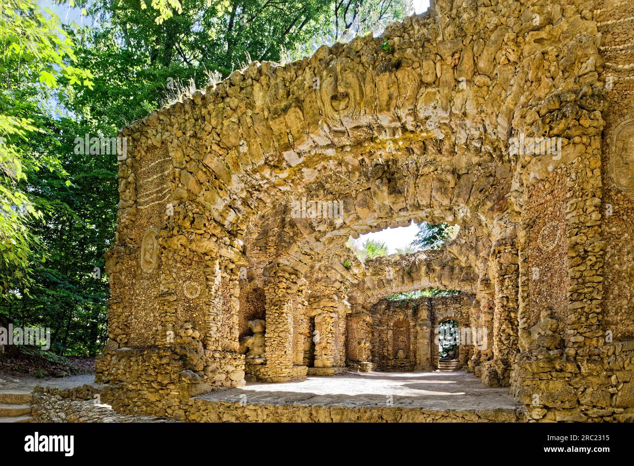 Ruin theatre or grotto theatre, open-air theatre, almost completely ...