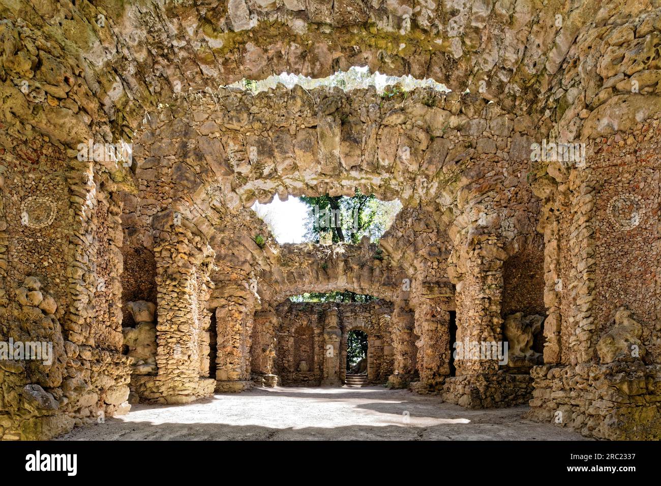 Ruin theatre or grotto theatre, open-air theatre, almost completely ...