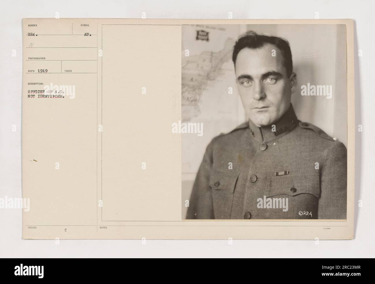 Unidentified Signal Corps officer during World War One, taken in 1919 ...