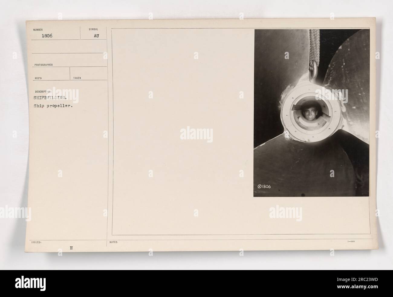 This image shows a ship propeller used for shipbuilding during World ...