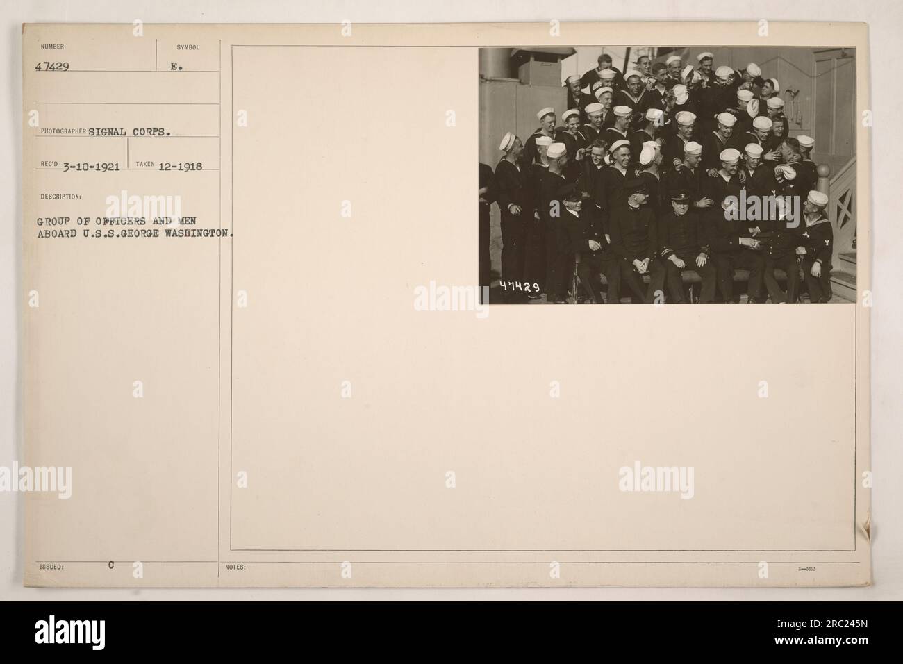 Officers and men aboard the USS George Washington (ID-3018). The ...