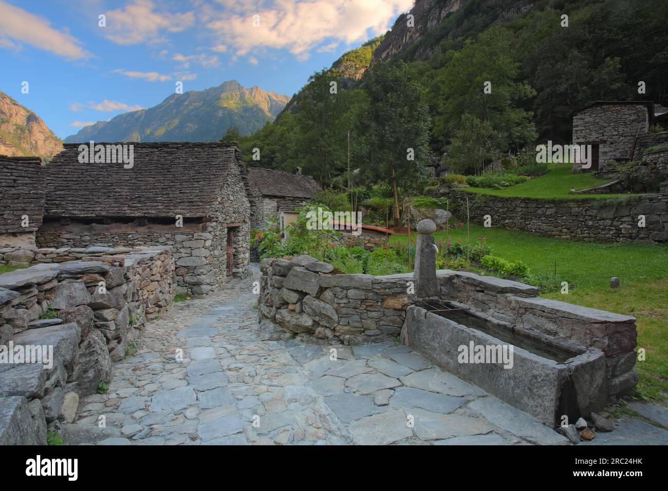 Mountain village, Bavona Valley, Ticino, Val Bavona, Alps, Switzerland ...