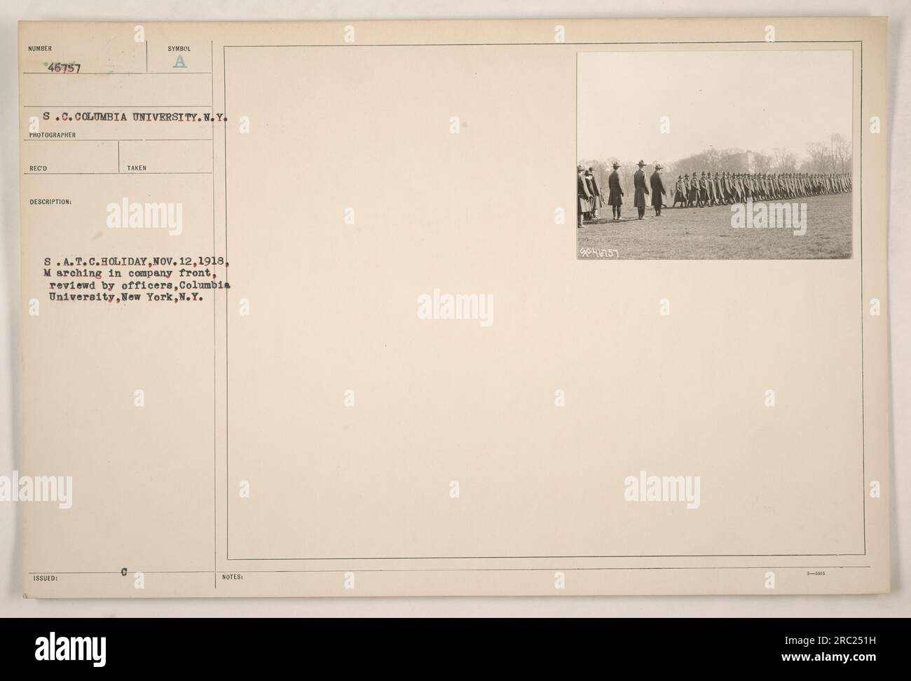 Soldiers from the S.A.T.C. (Students Army Training Corps) at Columbia ...