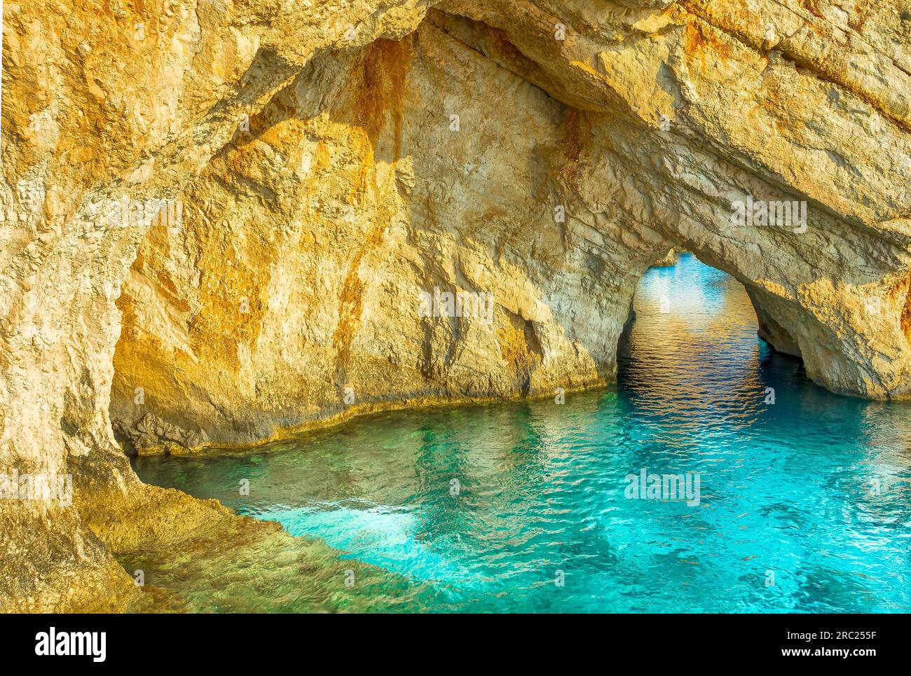 Landscape with Blue Caves, Zakynthos islands, Greece Stock Photo - Alamy