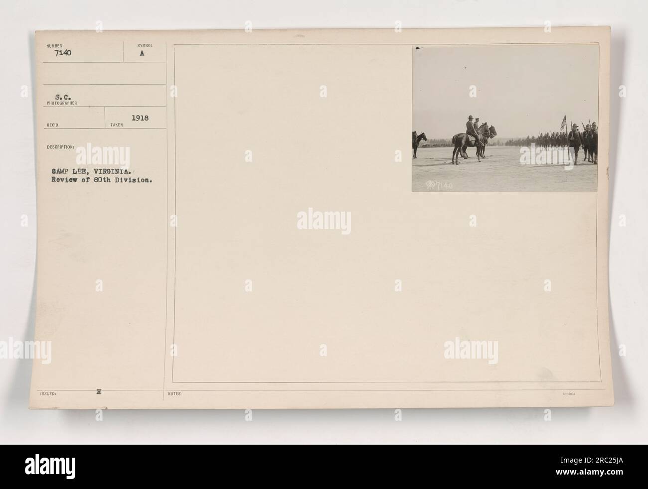 Soldiers of the 80th Division conducting a review at Camp Lee, Virginia ...