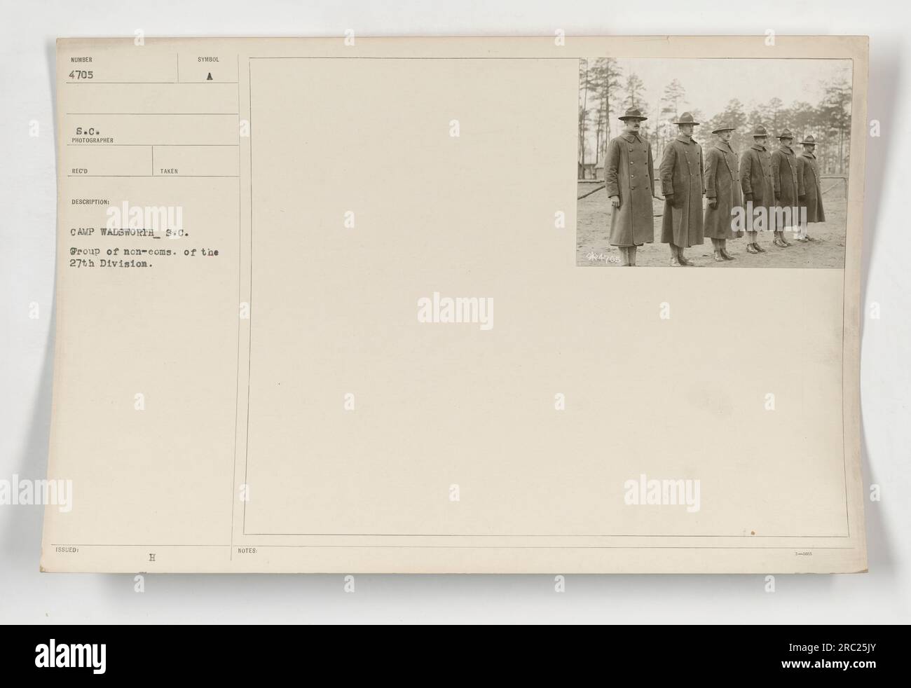 A group photo of non-commissioned officers from the 27th Division at ...
