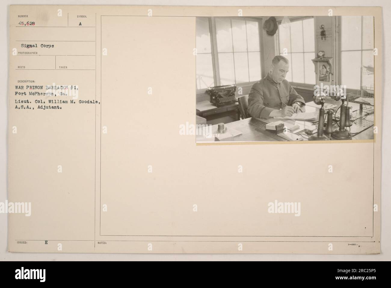 War prison barracks #1 at Fort McPherson, Georgia. Lieutenant Colonel ...