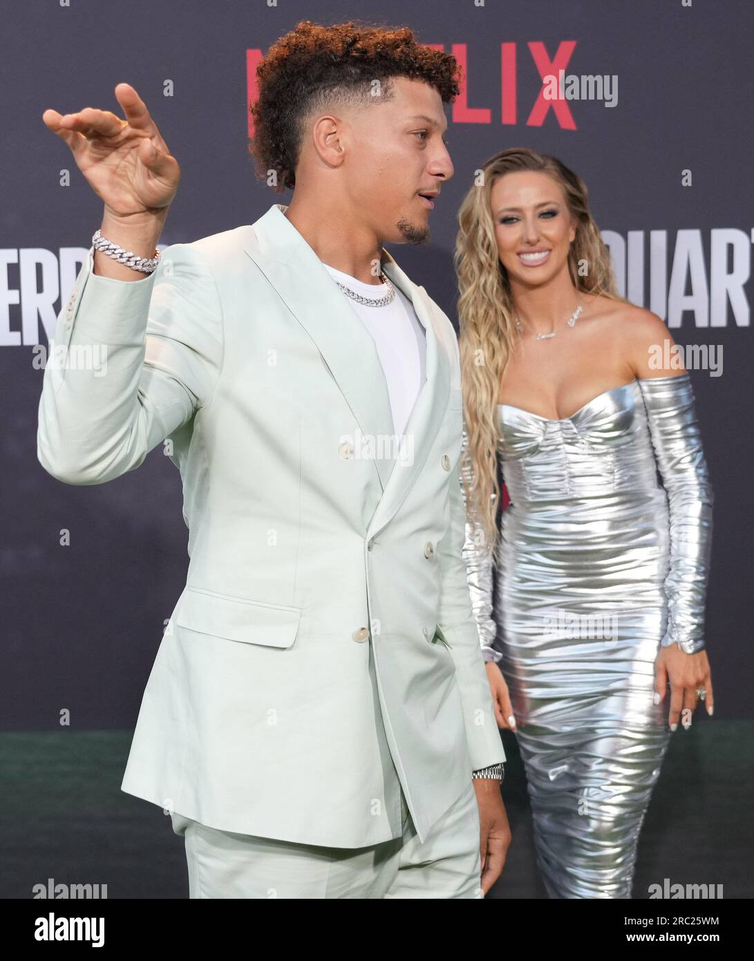 Los Angeles, USA. 11th July, 2023. (L-R) Patrick Mahomes and Brittany ...