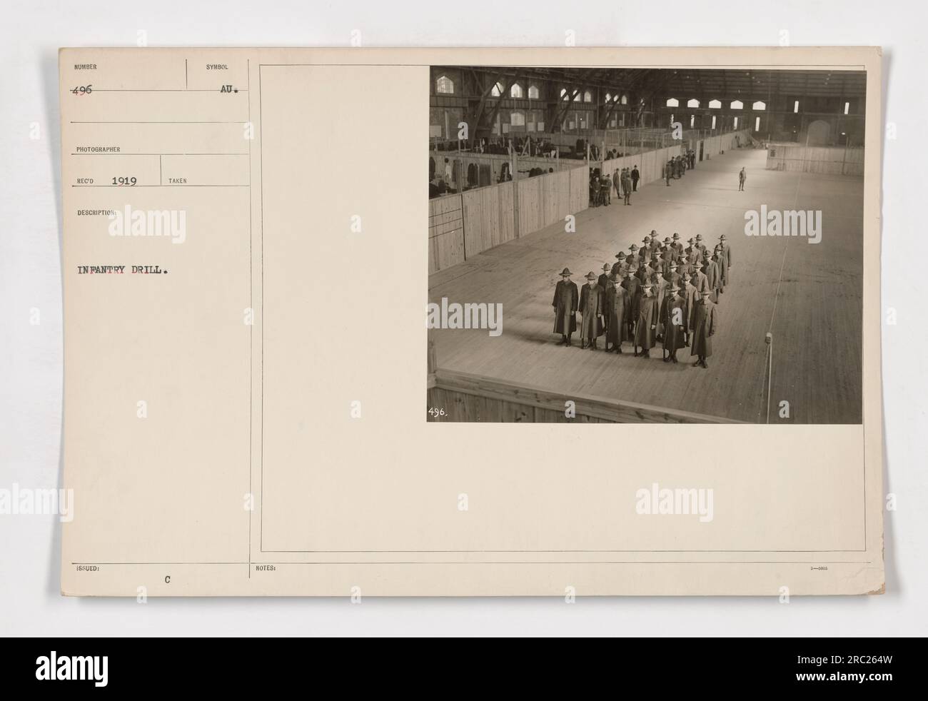 Soldier participating in infantry drill during World War One. The photograph was taken in 1919 ...