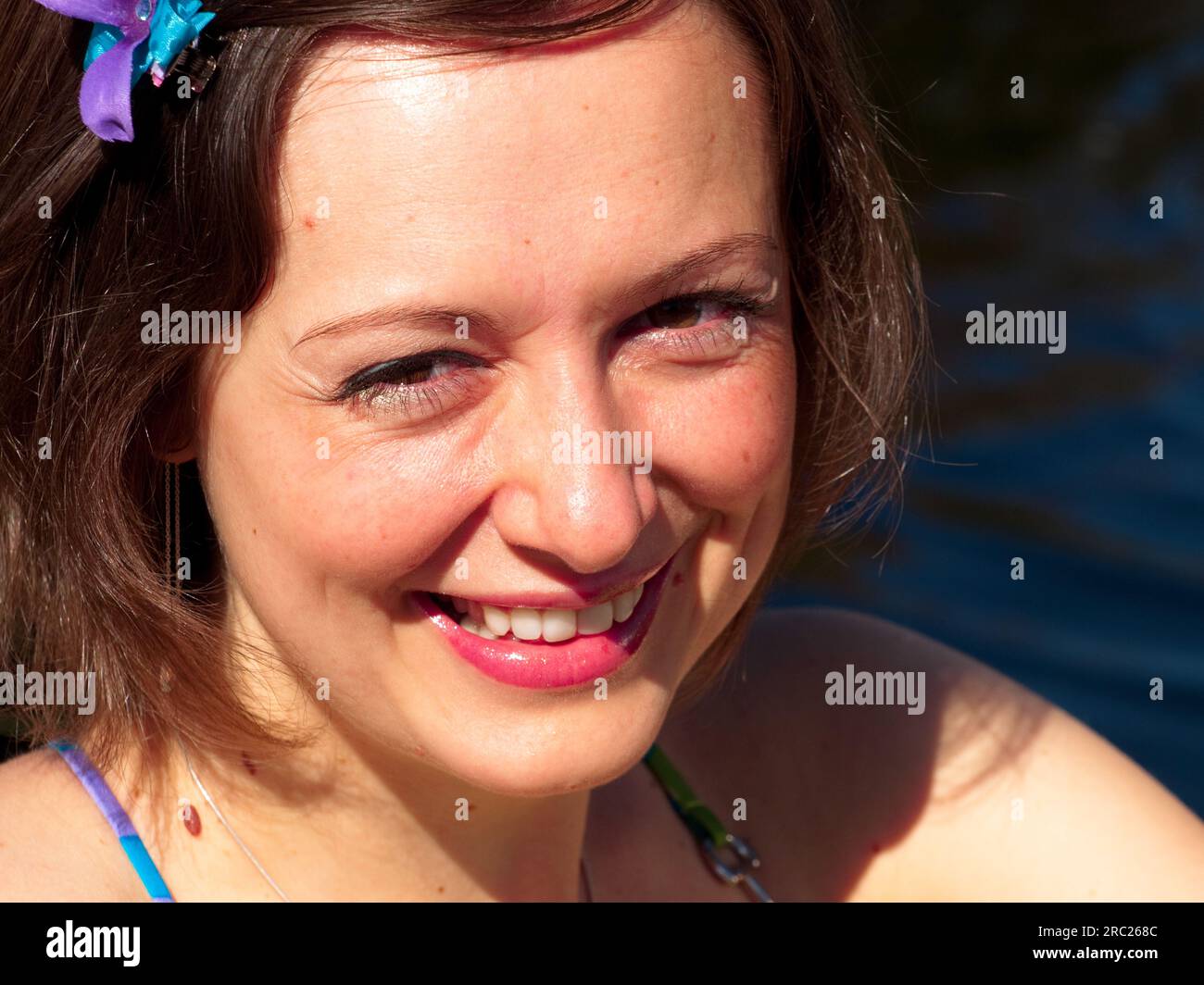 Smiling beautiful woman Stock Photo - Alamy