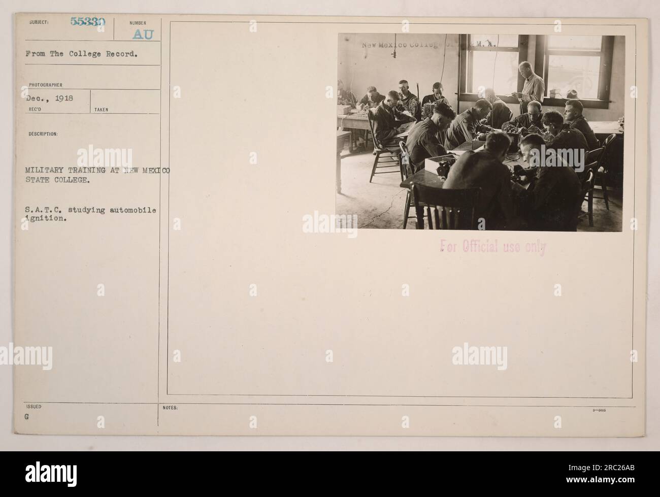 Soldiers of the Student Army Training Corps (S.A.T.C.) at New Mexico ...