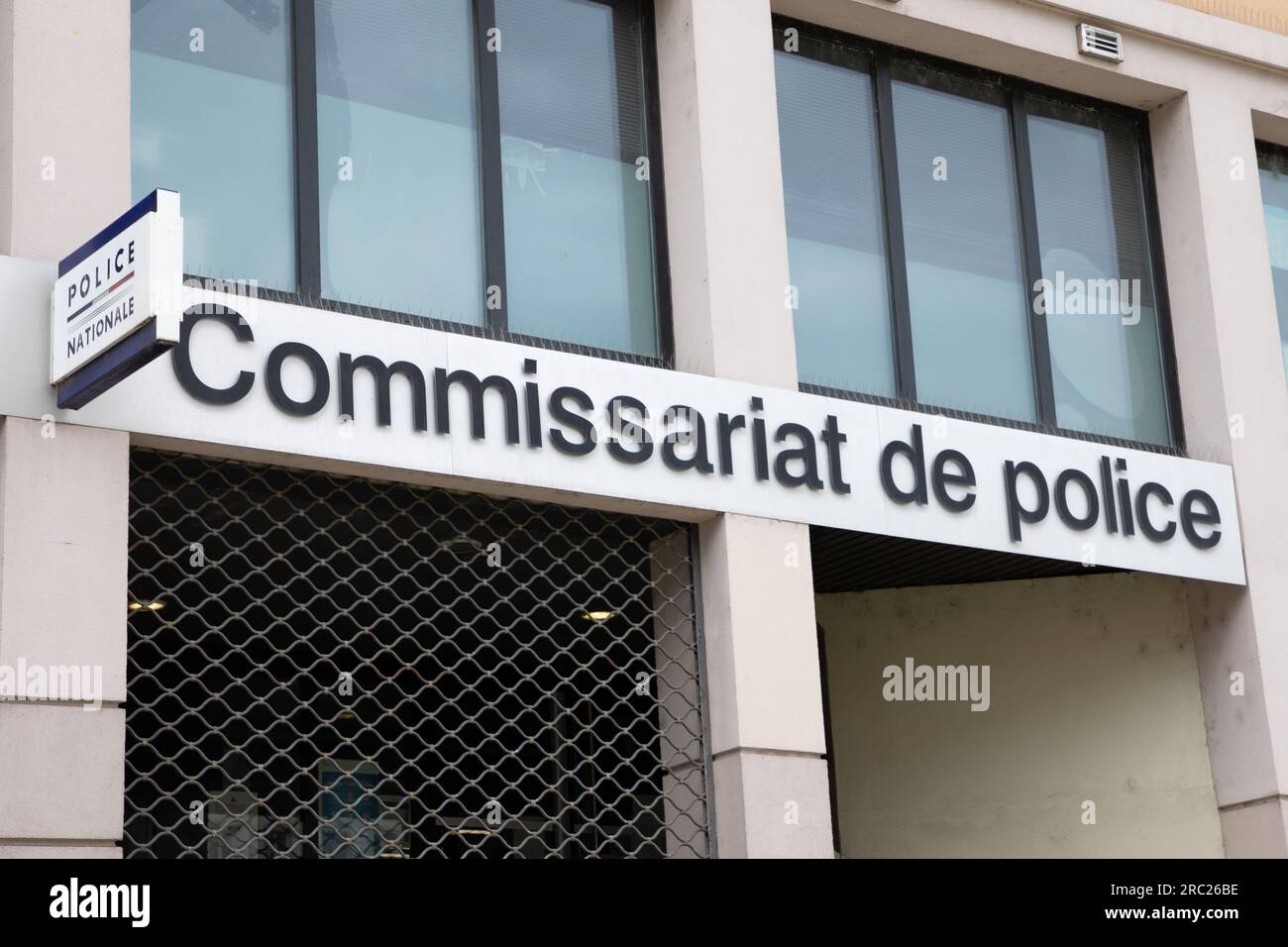 Annecy , France - 07 10 2023 : Commissariat de police nationale text ...