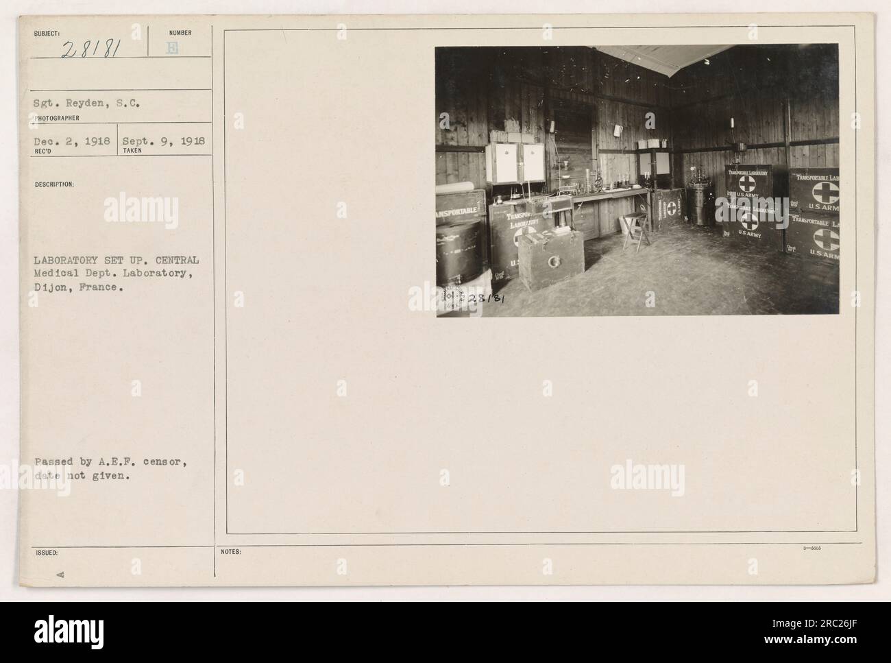 Soldier setting up a laboratory at the Central Medical Department in ...