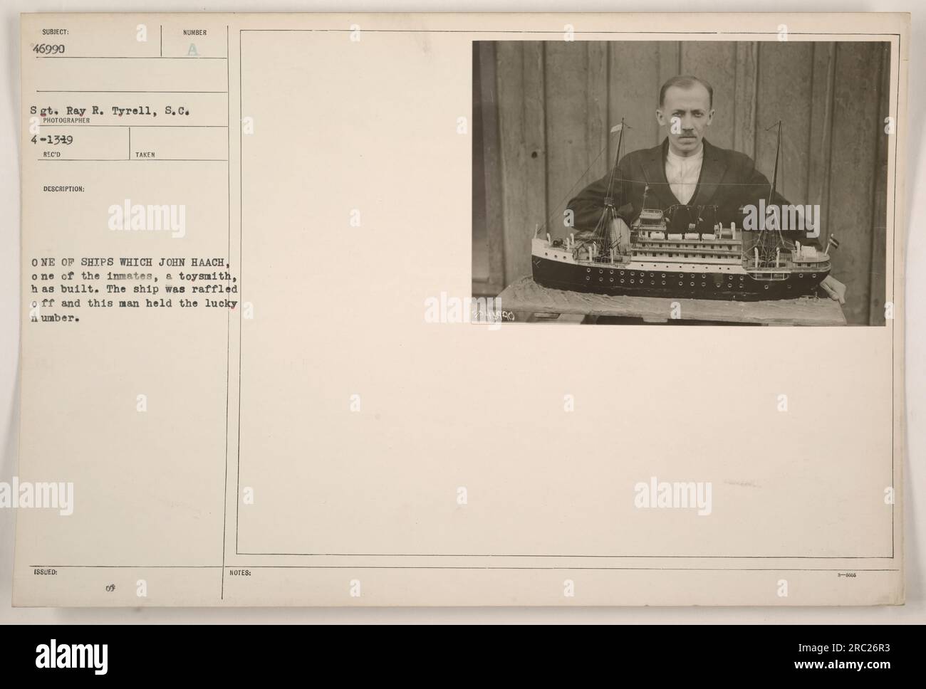 American military inmate John Haach built a ship as a toy, which was ...