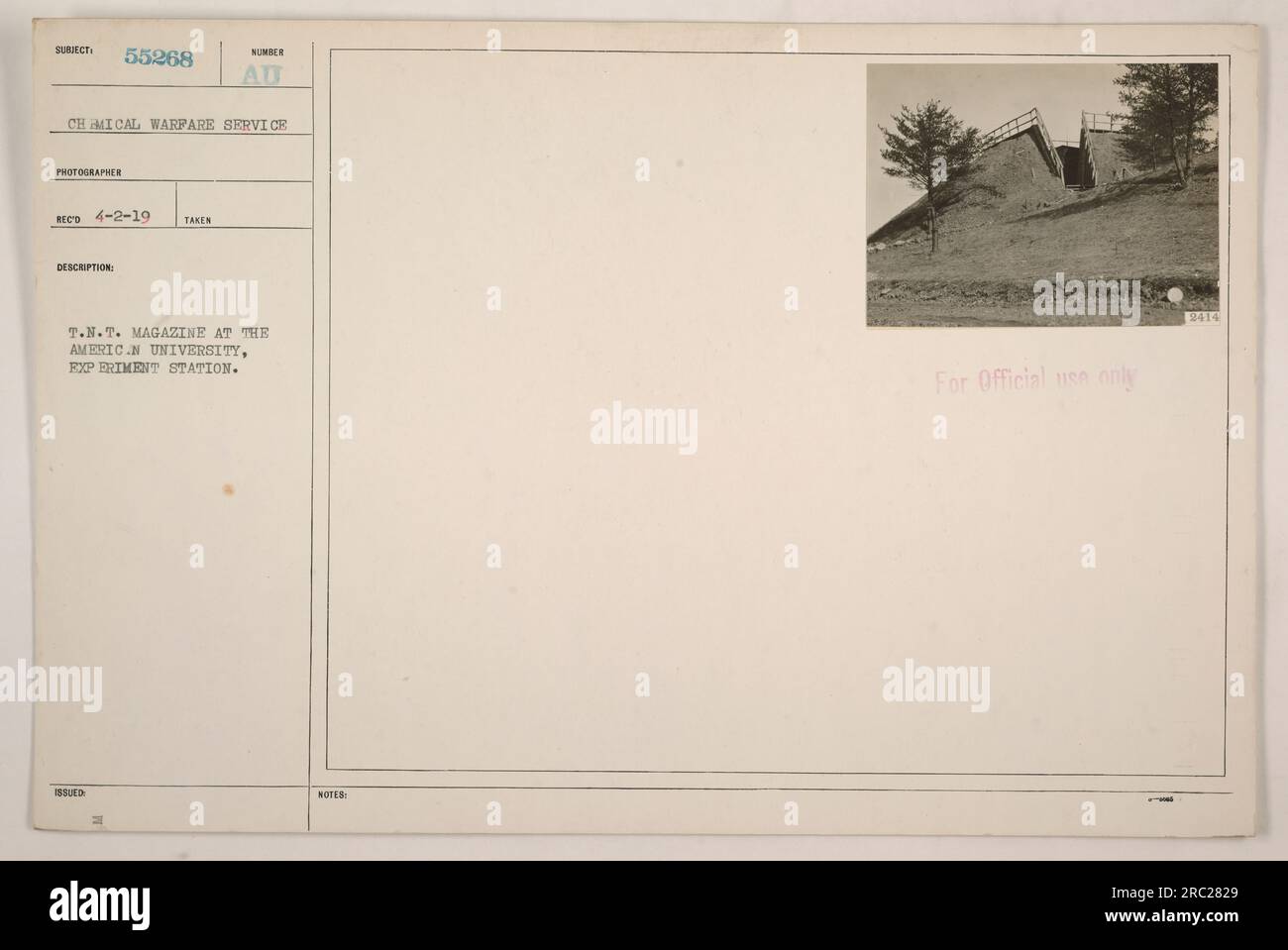 T.N.T. magazine at the American University, Experiment Station. This ...