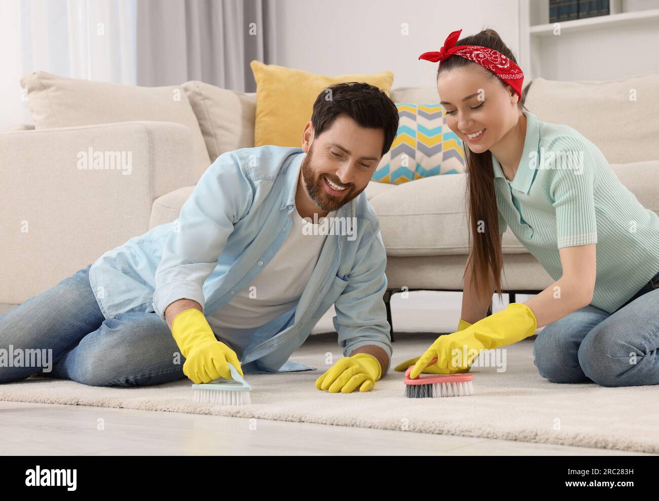 Couple spring cleaning hi-res stock photography and images - Alamy