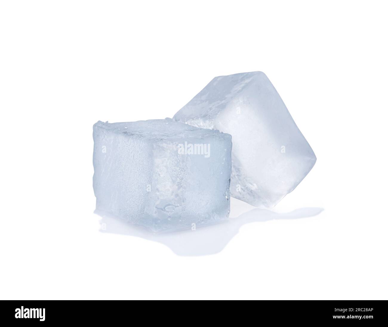 Crystal clear ice cubes isolated on white Stock Photo - Alamy