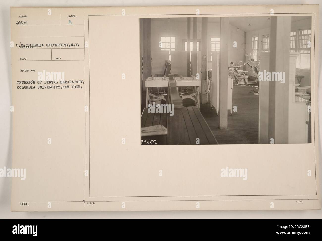 Interior photograph of a dental laboratory at Columbia University in ...