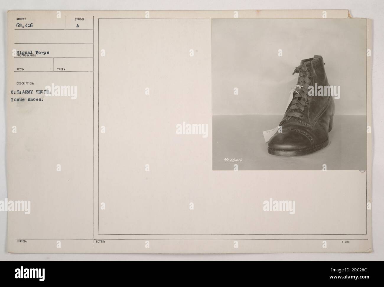 Image showing a close-up of a pair of U.S. Army issue shoes with the ...