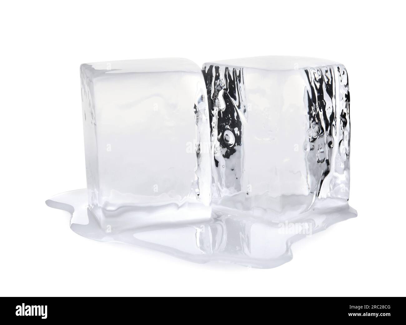 Crystal clear ice cubes isolated on white Stock Photo - Alamy