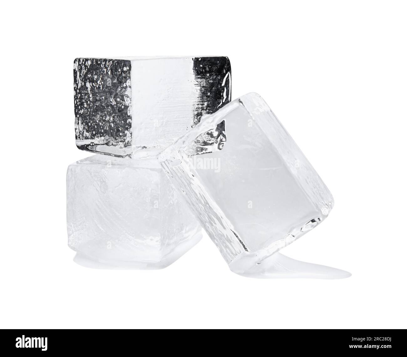 Crystal clear ice cubes isolated on white Stock Photo - Alamy